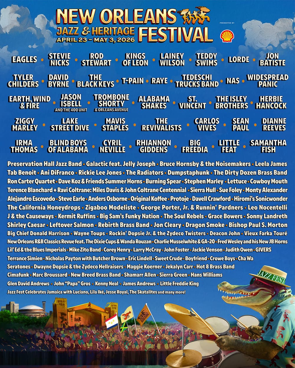 NOLA Jazz & Heritage Festival announces 2026 lineup: T-Pain, Eagles ...